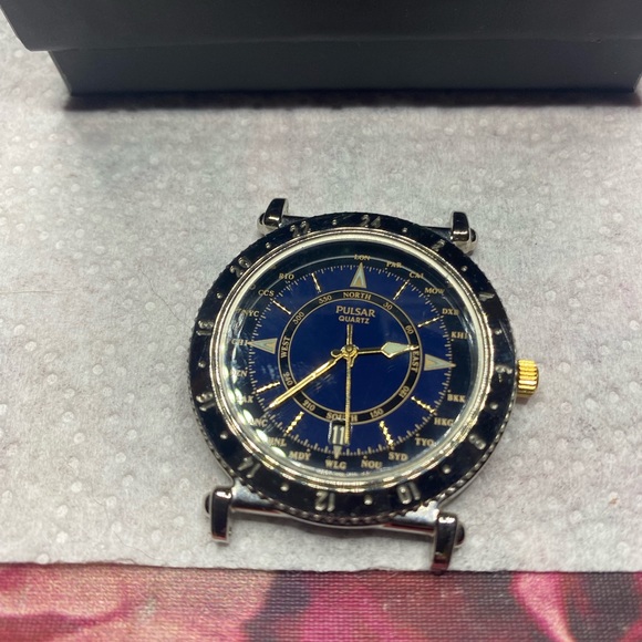 Pulsar | Accessories | Vintage World Time Blue Dial Pulsar Watch | Poshmark